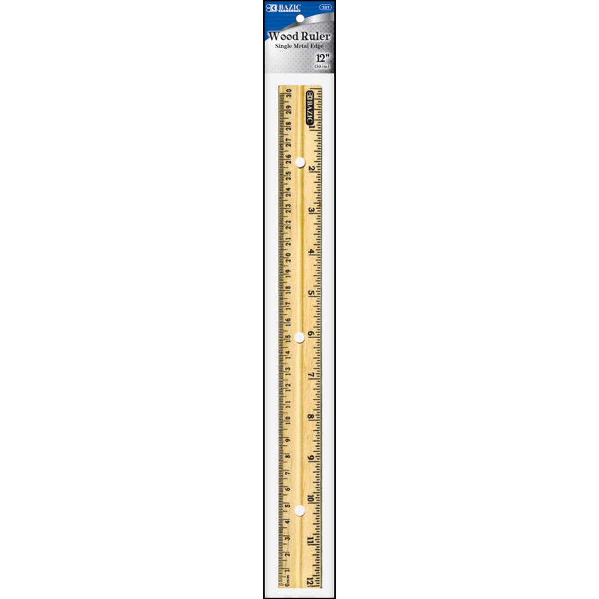 Wooden Ruler With Metal Edge